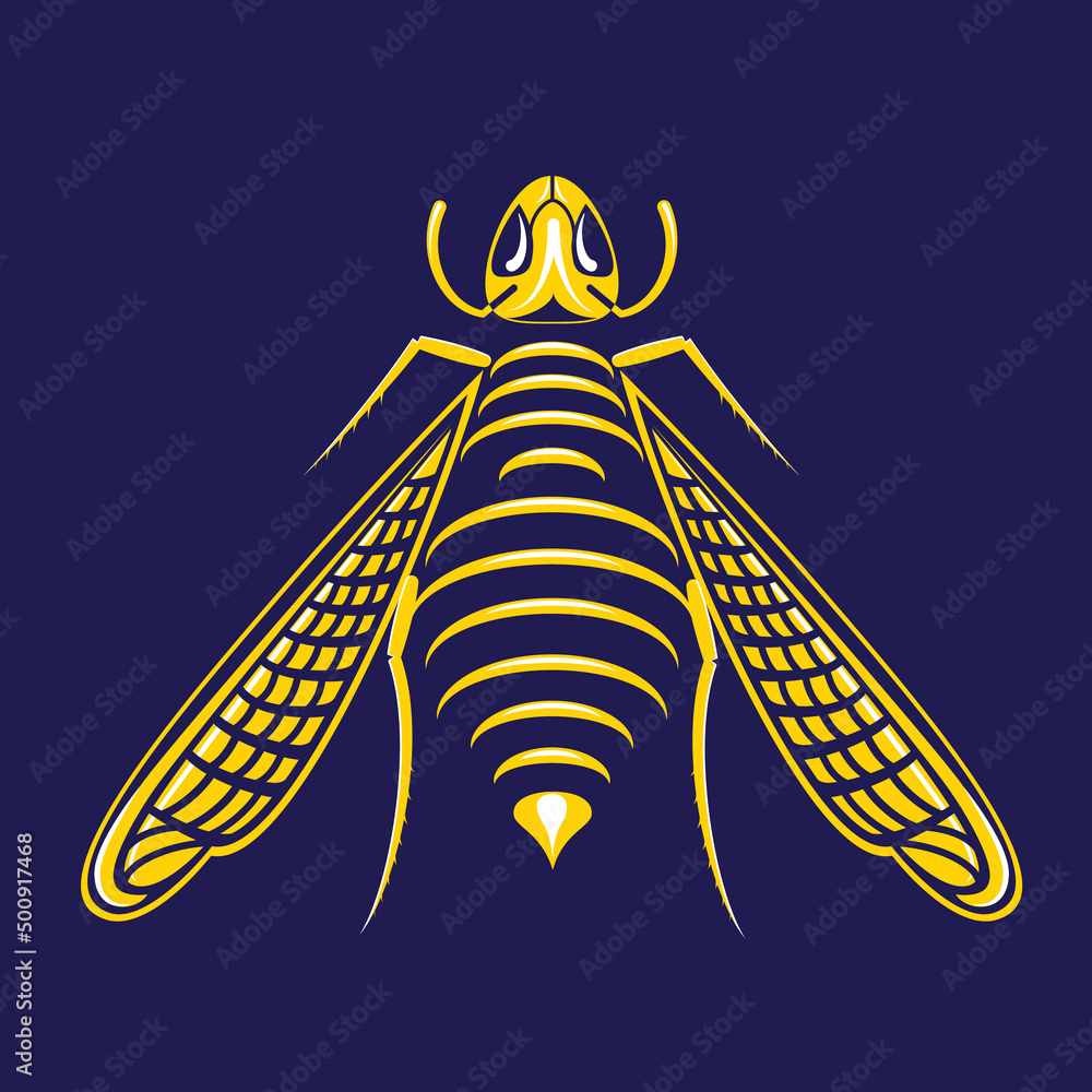 vector logo yellow wasp Stock Vector | Adobe Stock