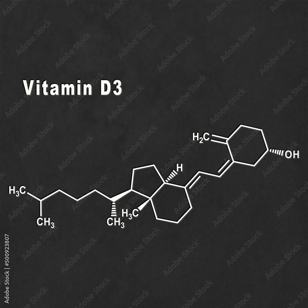 Vitamin D3, Structural chemical formula Stock Photo | Adobe Stock