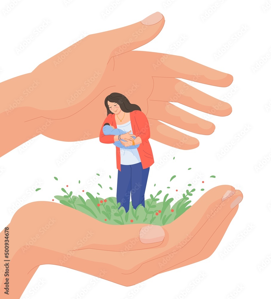 Support single mother. Human security, care birth baby, give society ...