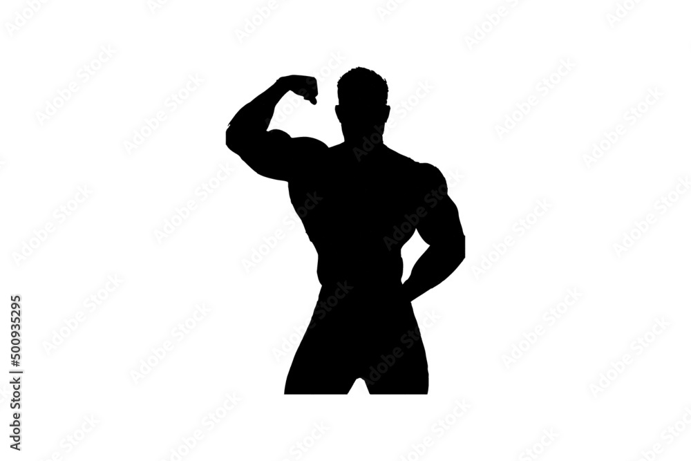 muscle man silhouette Stock Vector | Adobe Stock