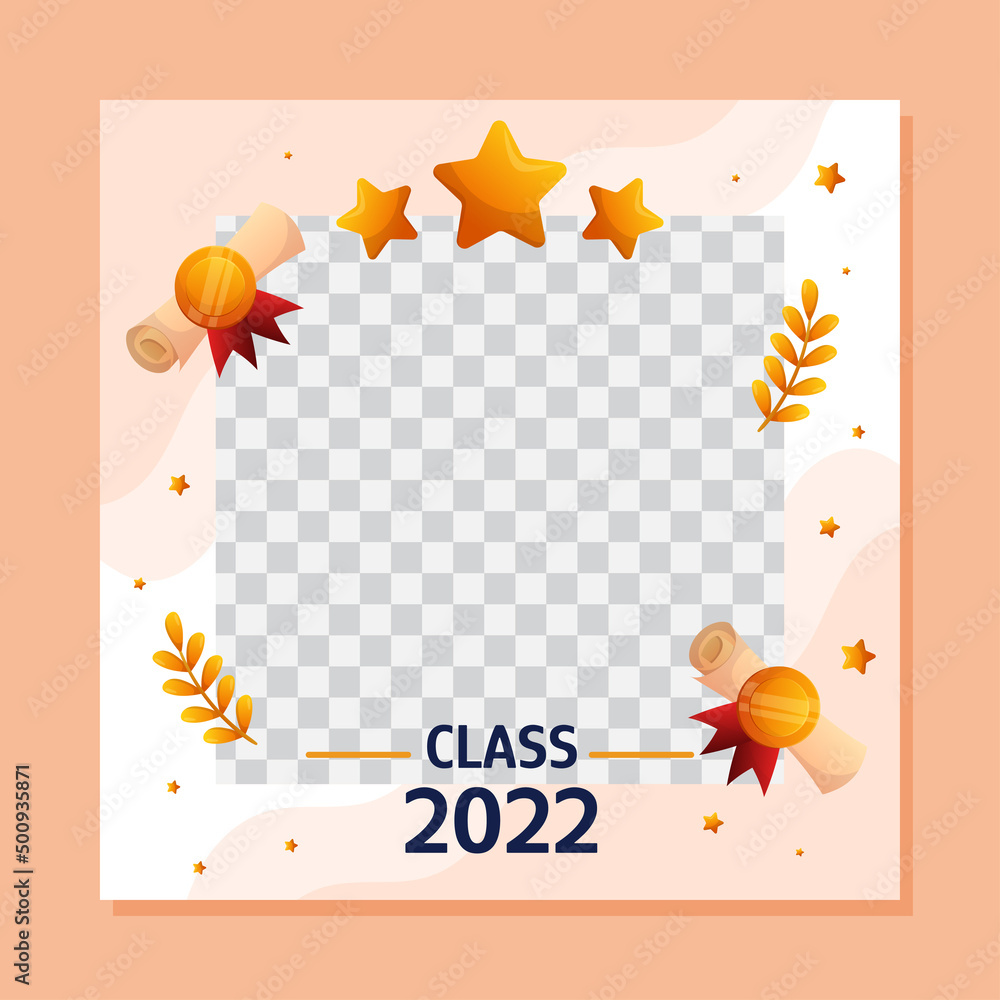 Graduation square social media template with empty space for student ...