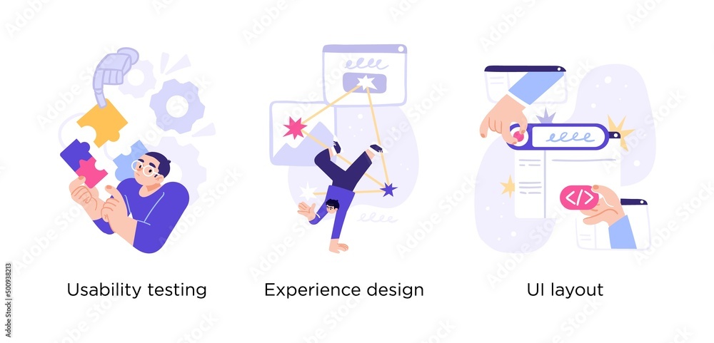 User interface development - abstract business concept illustrations ...