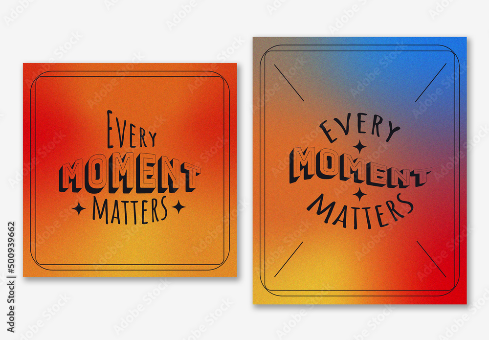 Gradient Quote Social Media Set Stock Template | Adobe Stock