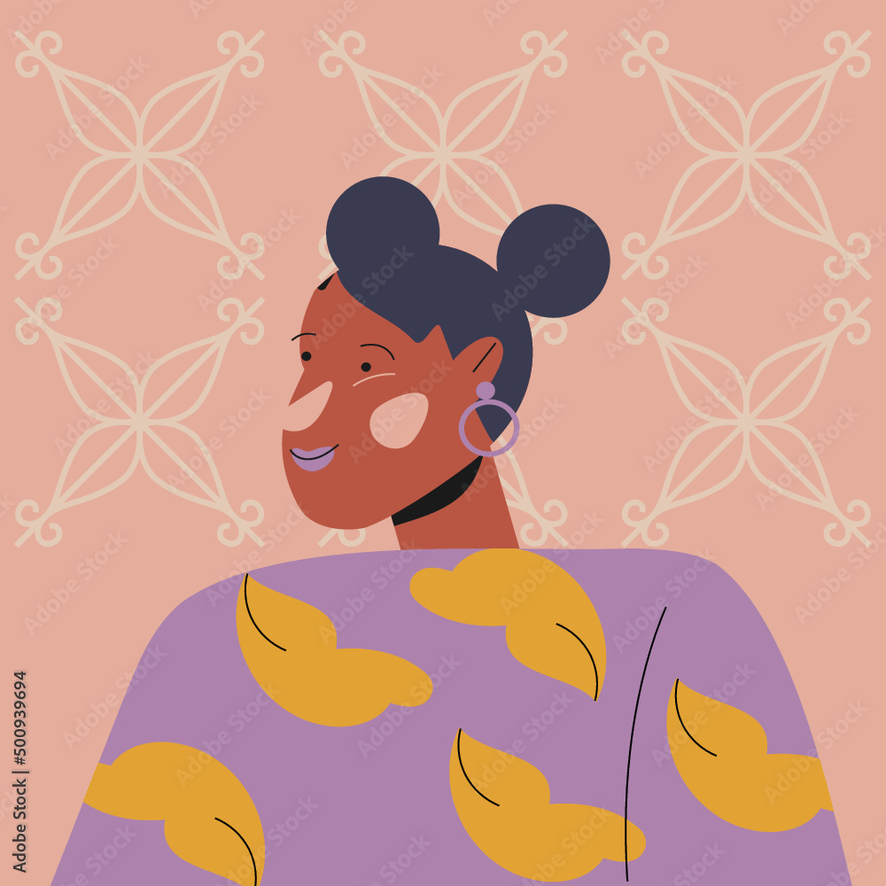 Vetor de Ilustración de vector de hermosa mujer joven latina mexicana ...