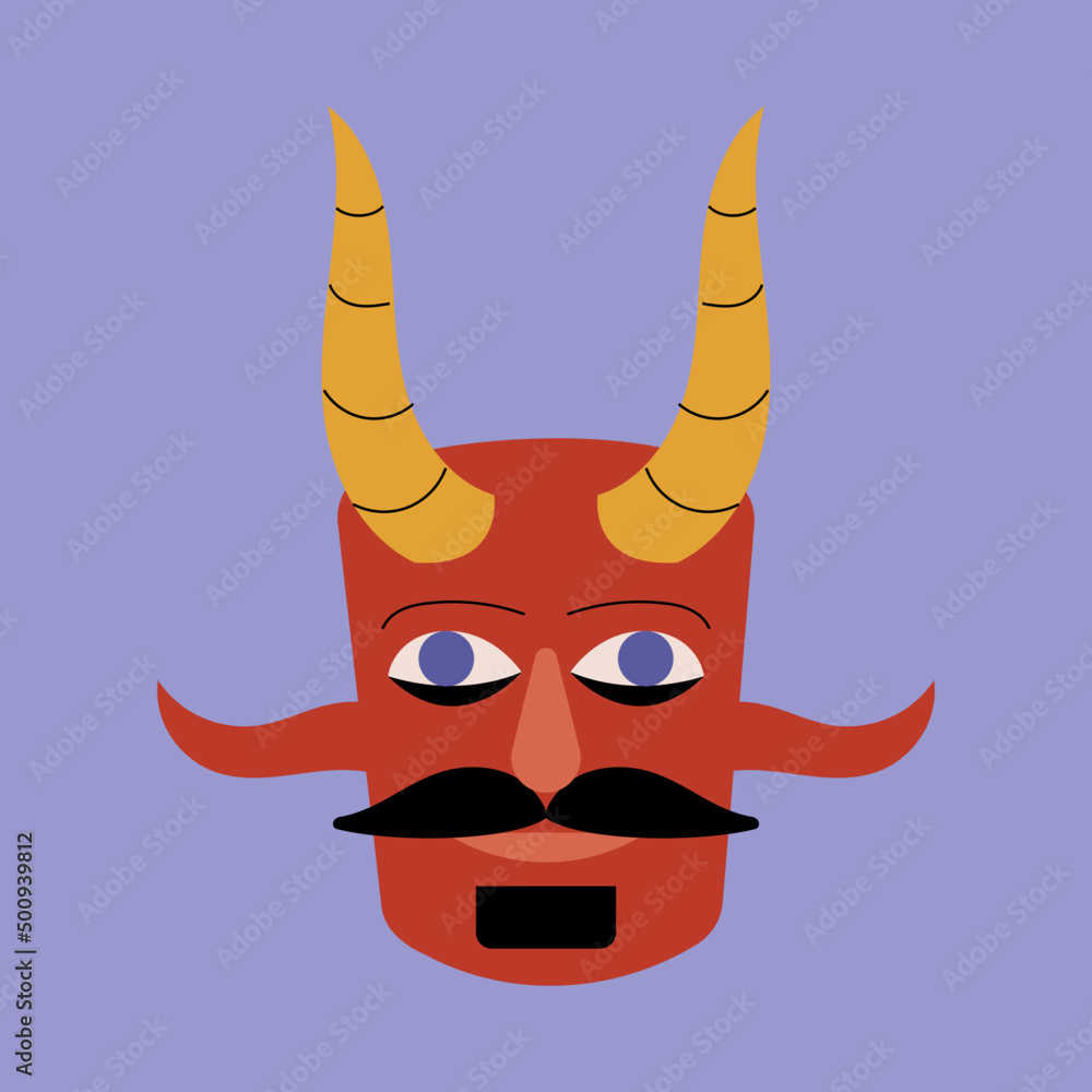 Poster Ilustración de vectores de mascara de diablo mexicano – Wall Art ...