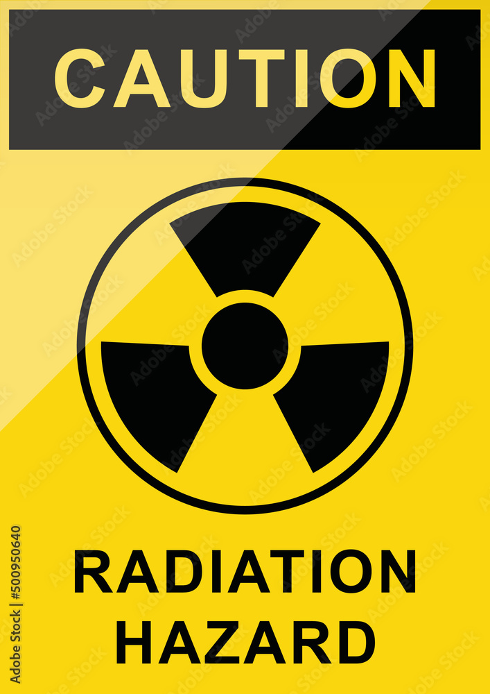 caution radiation hazard warning sign Stock Illustration | Adobe Stock