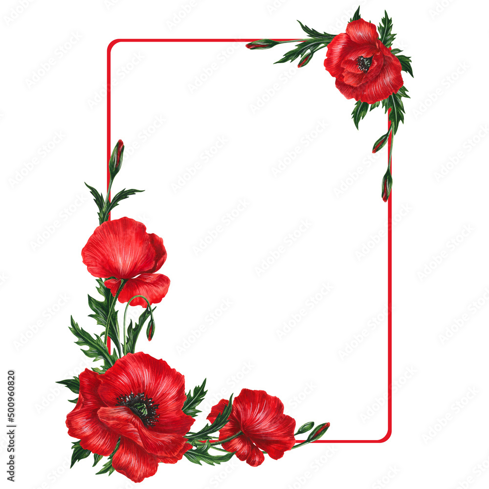 Red Flower Frames