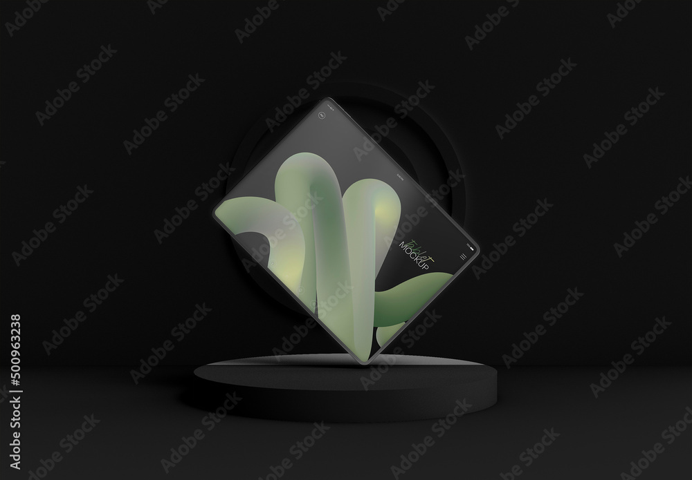 3D Flying Tablet Mockup Stock Template | Adobe Stock