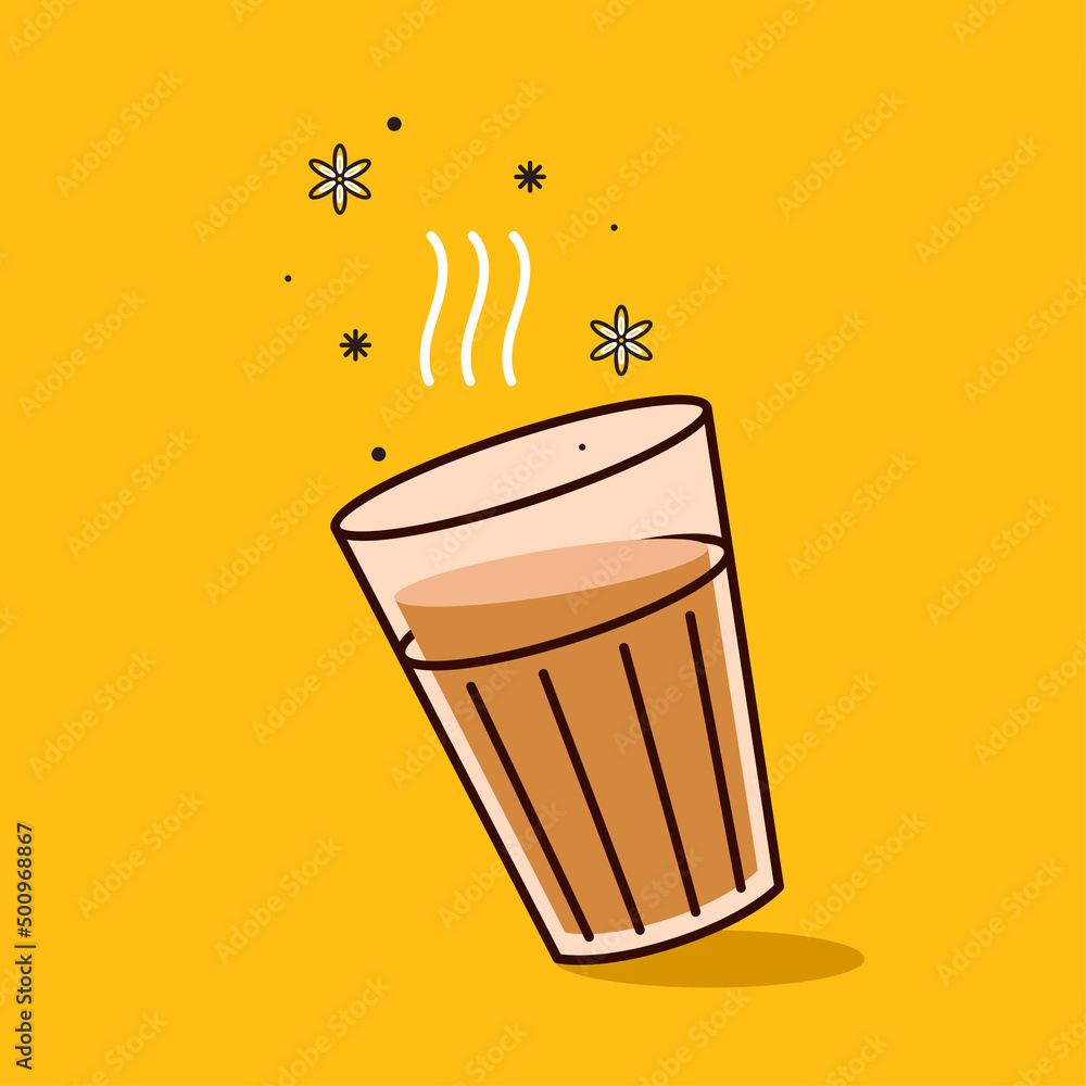 Indian drink vector. Indian chai icon. Chai is Indian drink. Stock ...