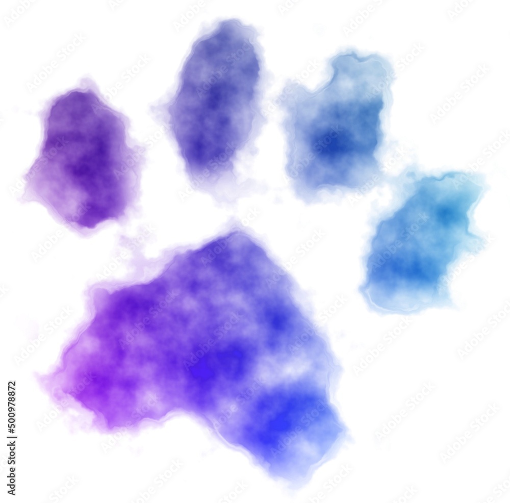 Watercolor dog paw isolated. Illustration of dog paw, watercolor style ...