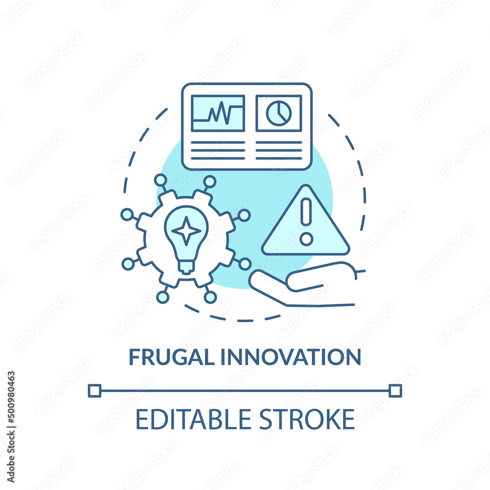 Frugal innovation turquoise concept icon. Future of innovation ...
