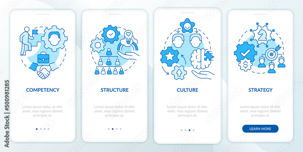 Innovation management backbones blue onboarding mobile app screen ...