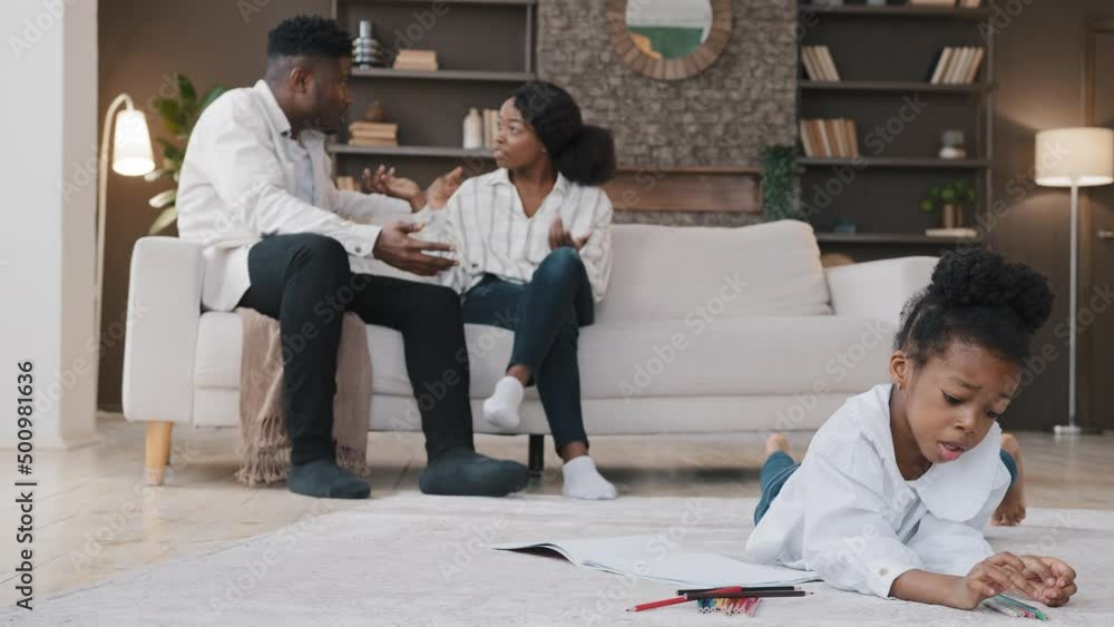 African family angry aggressive parents quarreling conflict domestic ...