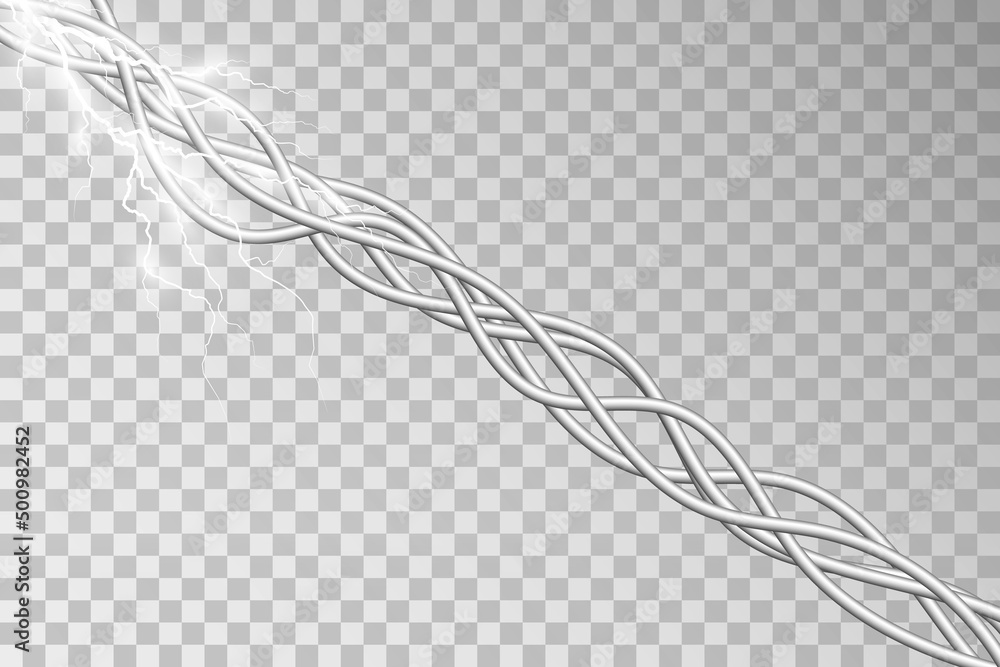 Power industrial cables .Vector illustration. Electric wires on a ...