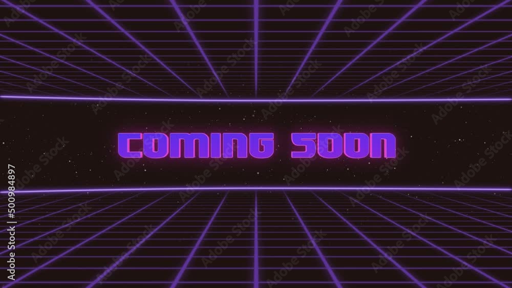 Coming Soon Title Animated Retro Futuristic 80s 90s Style. Animation ...