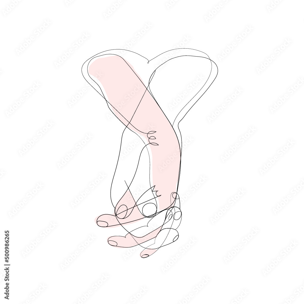 Holding hands one line drawing. Vector illustration Stock Vector ...