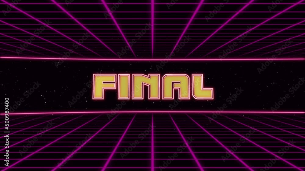 Final Title Animated Retro Futuristic 80s 90s Style. Animation squares ...