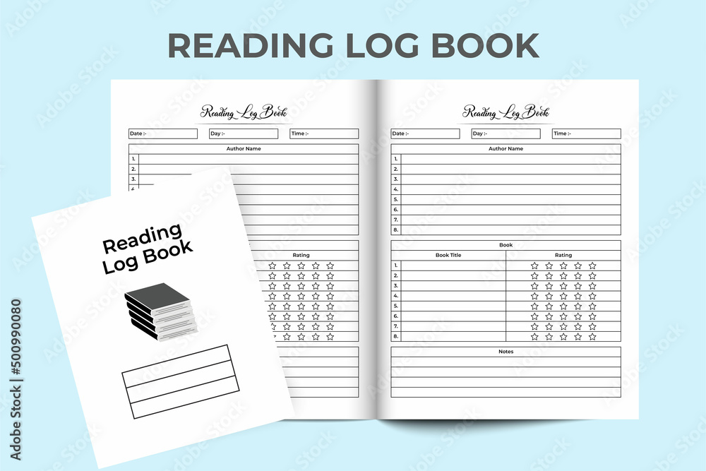 Reading log book KDP interior. Daily book reading tracker and book ...