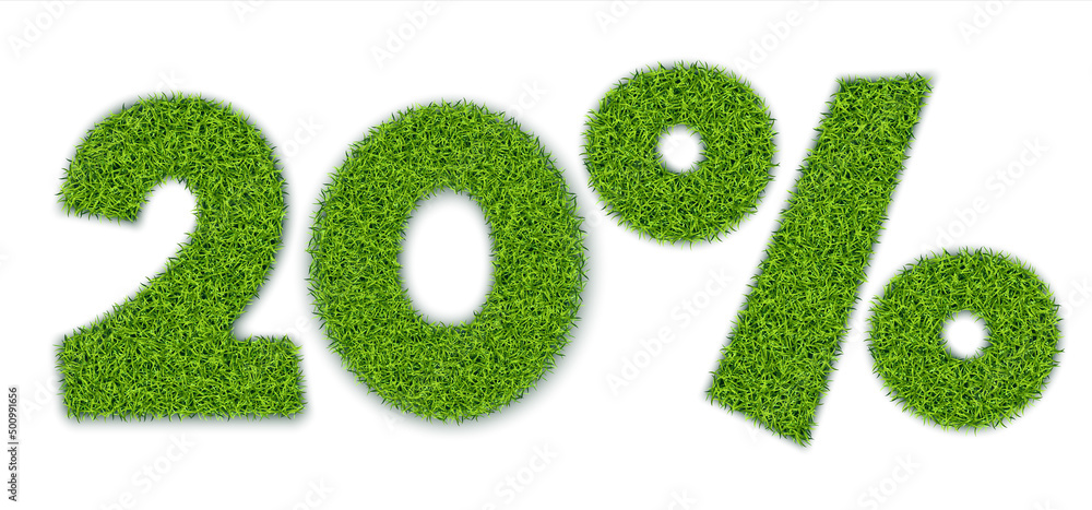 20 percent with grass texture realistic vector eps10 Stock Vector ...