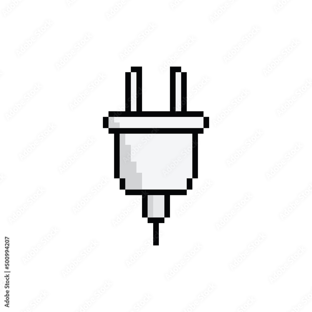 pixel socket icon vector pixel art for 8 bit game Stock Vector | Adobe ...