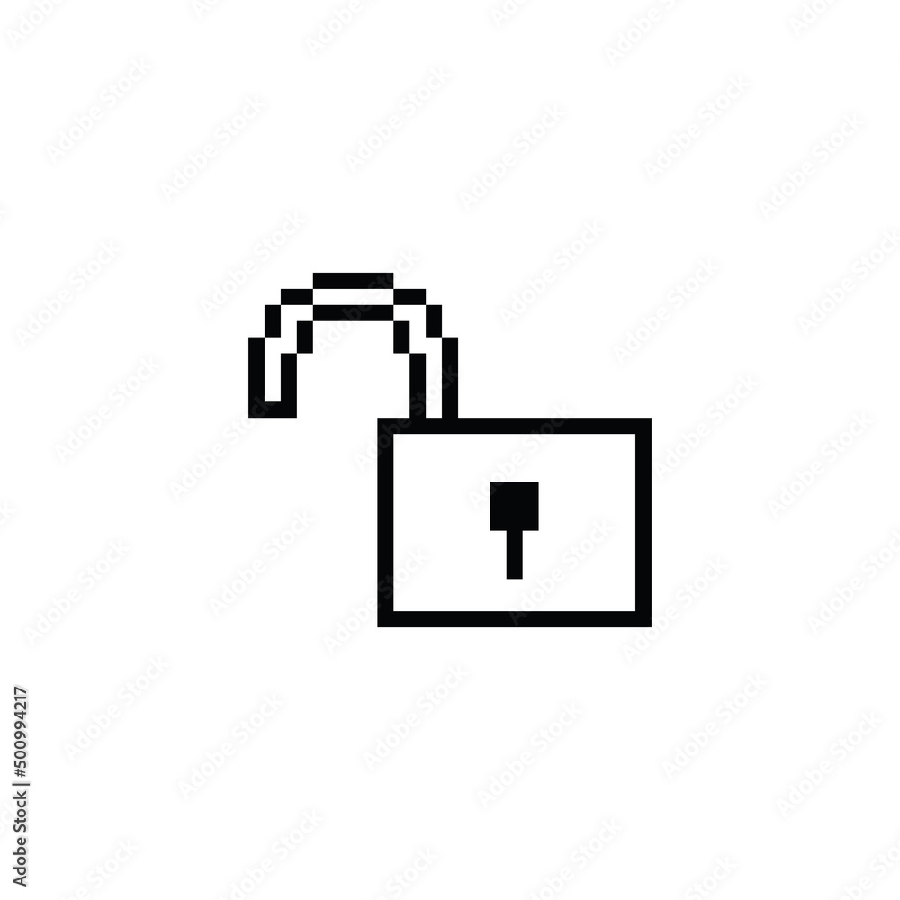 pixel lock icon vector pixel art for 8 bit game Stock Vector | Adobe Stock