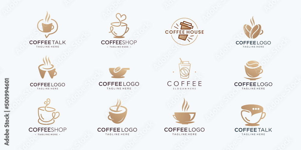 coffee logo set design inspiration. coffee cup, badge vintage, coffee ...