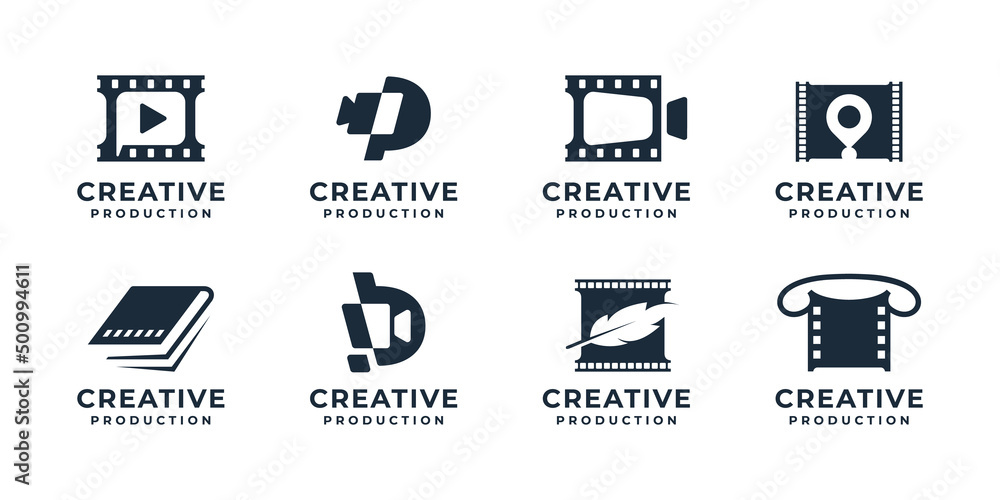 Camera Film logo, logo for movie cinema studio production Logo design. set of creative ...