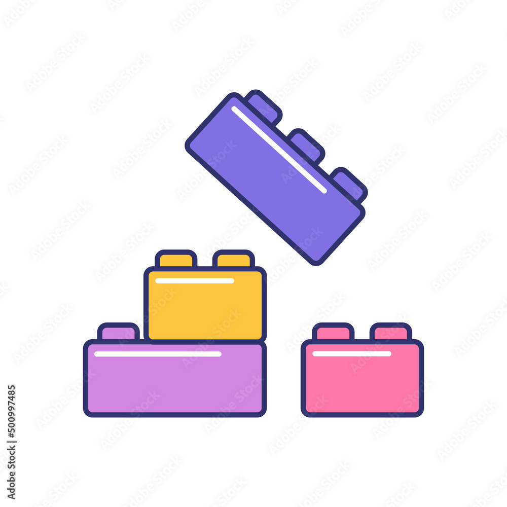 Vector illustration of cartoon blocks on white background. Stock Vector ...