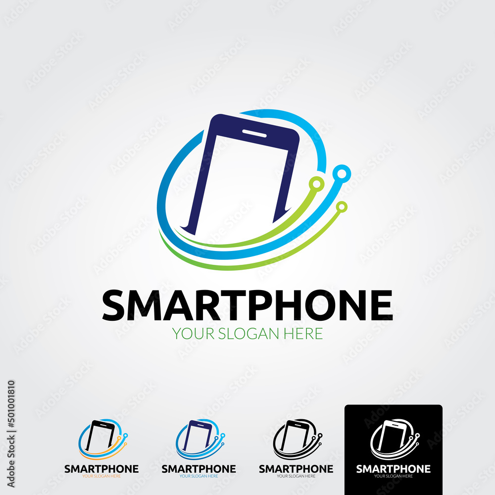 Smart mobile logo template - vector Stock Vector | Adobe Stock