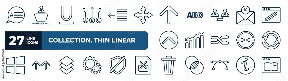 Vetor do Stock: set of collection. thin linear web icons in outline ...