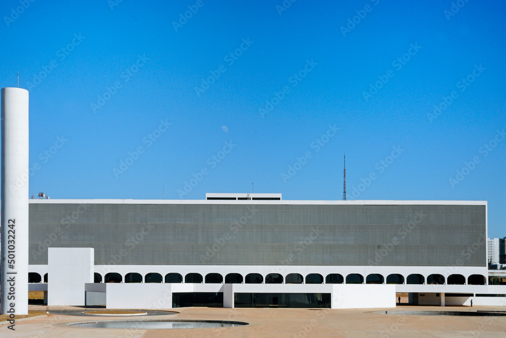 Stockfoto The National Library of Brasília. This building was designed ...