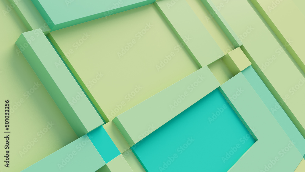 Turquoise and Yellow Tech Background with a Geometric 3D Structure ...