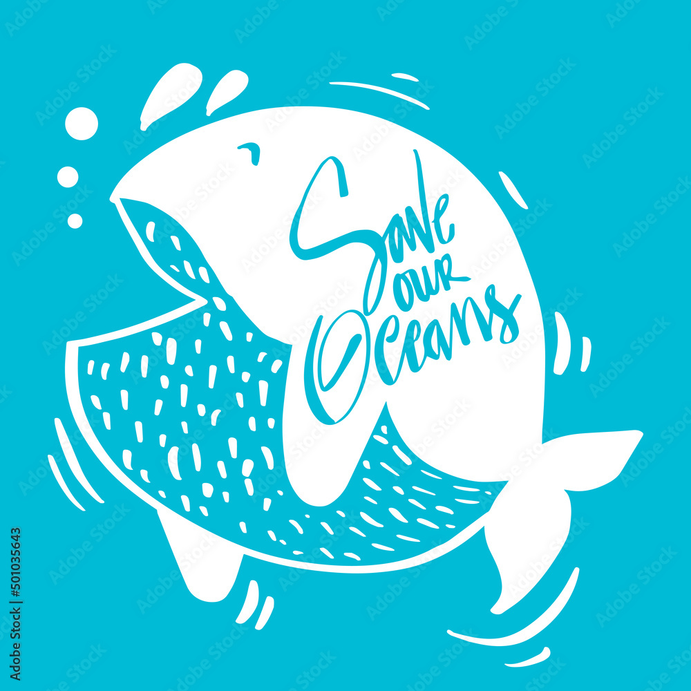 Save our oceans concept design Stock Vector | Adobe Stock