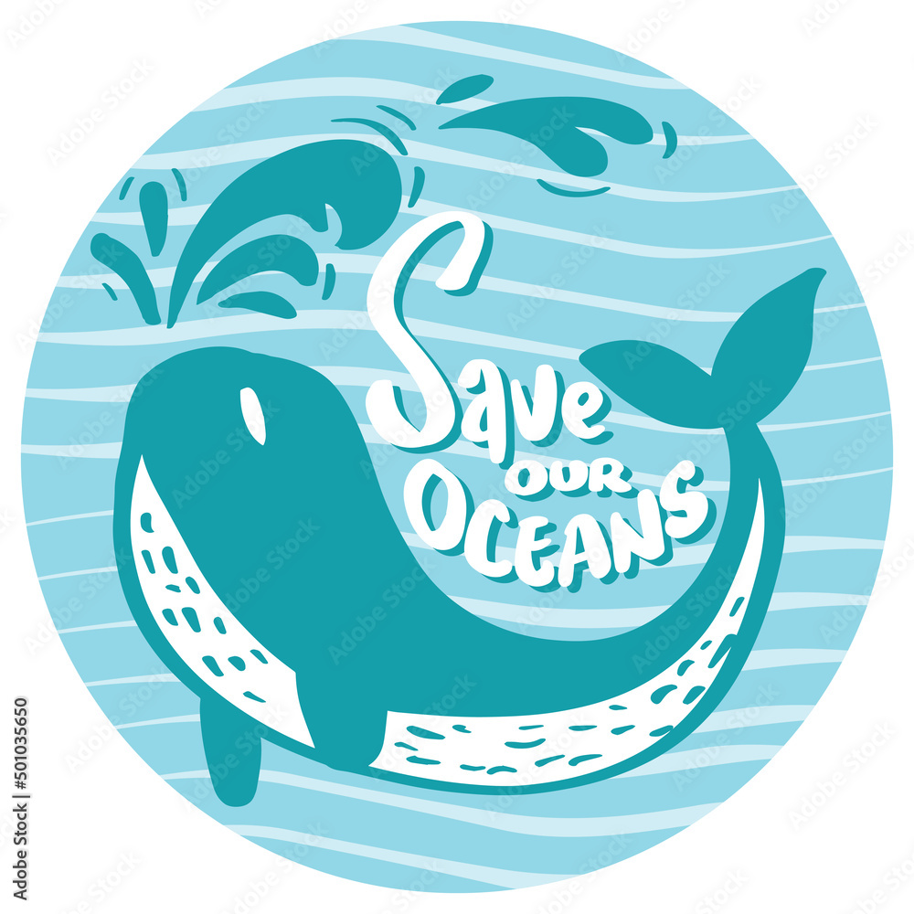 Save our oceans concept design Stock Vector | Adobe Stock