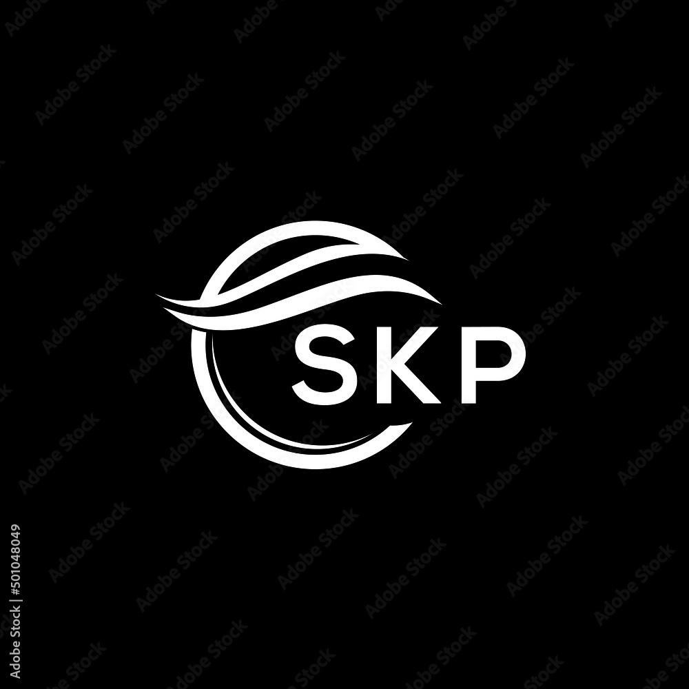 SKP letter logo design on black background. SKP creative initials ...