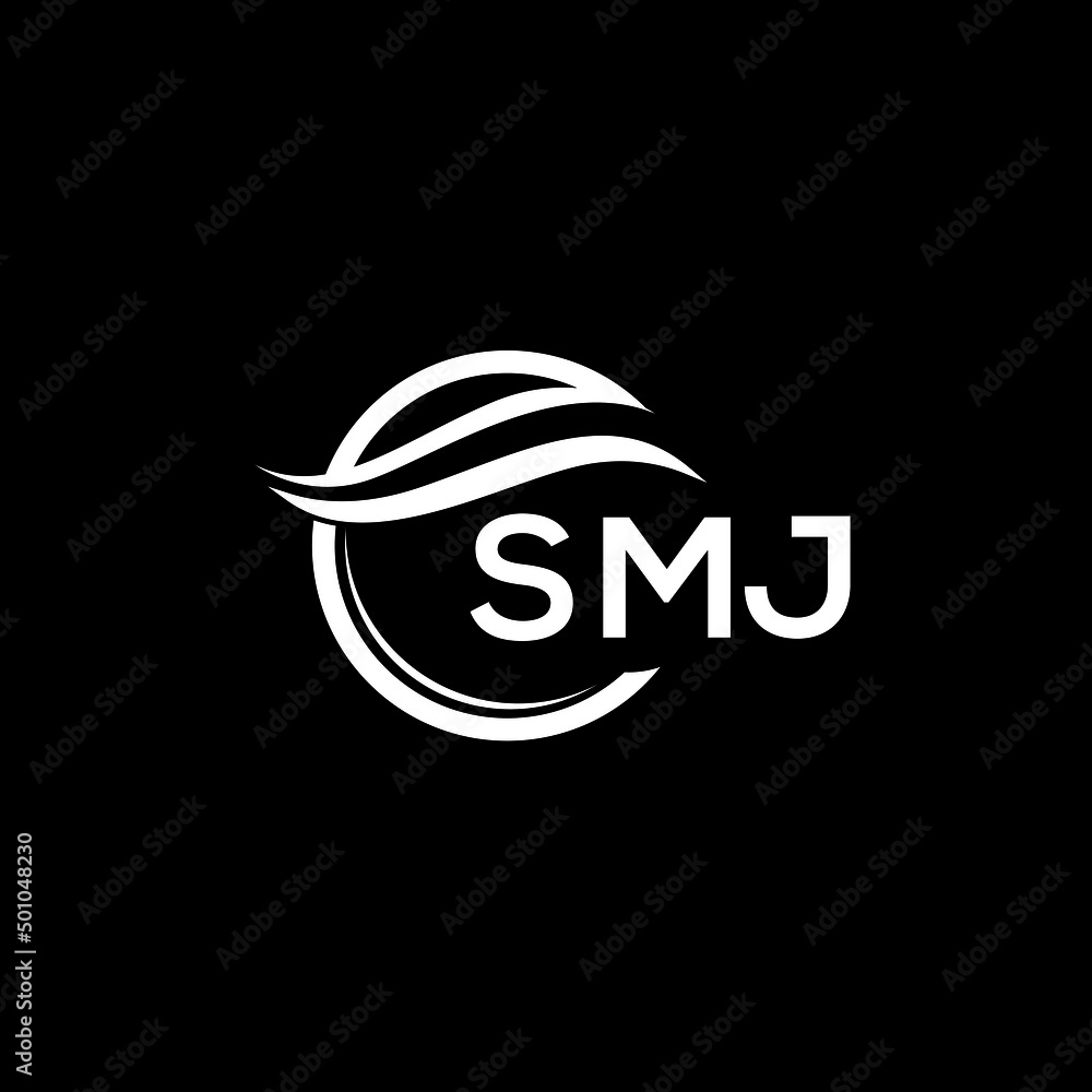 SMJ letter logo design on black background. SMJ creative initials ...