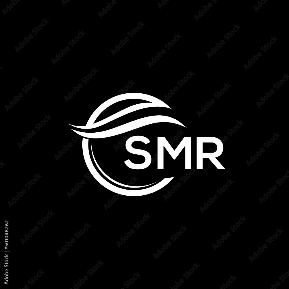 SMR letter logo design on black background. SMR creative initials ...