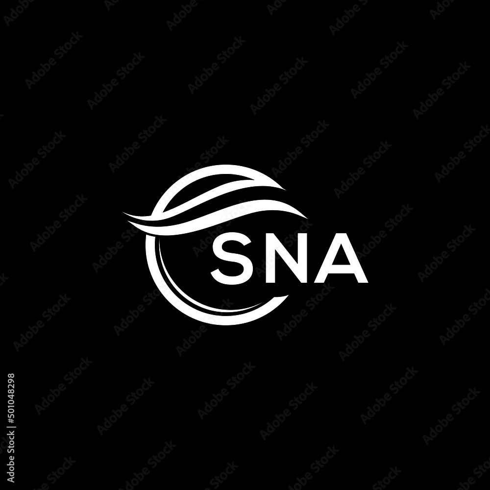 SNA letter logo design on black background. SNA creative initials ...