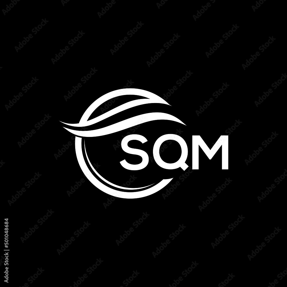 SQM letter logo design on black background. SQM creative initials ...