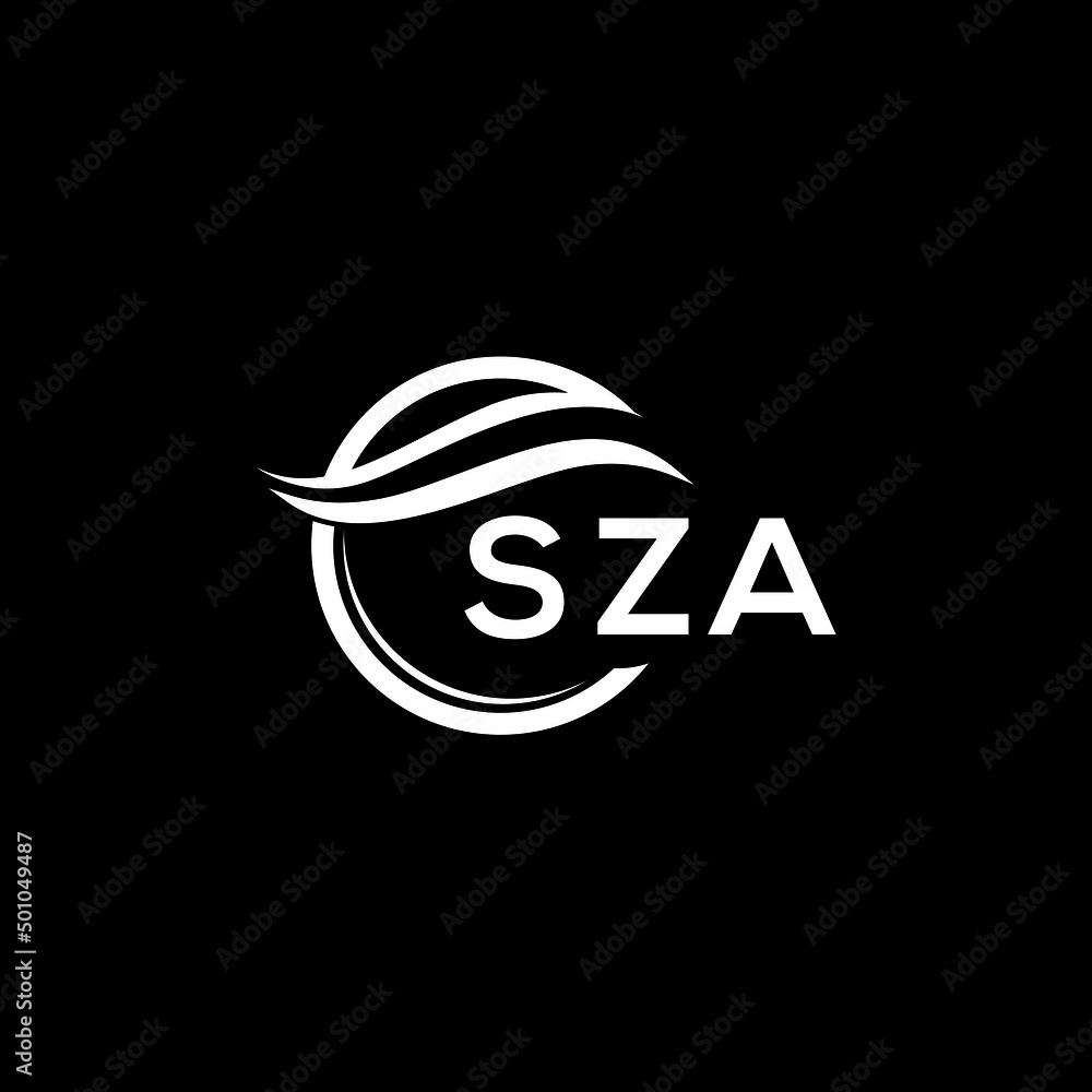 SZA letter logo design on black background. SZA creative initials ...
