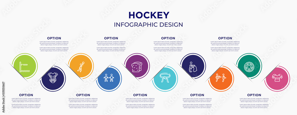 hockey concept infographic design template. included diving board ...