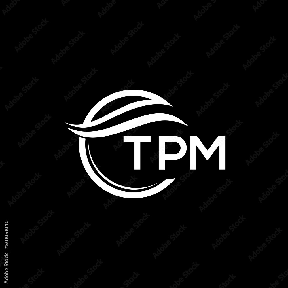 TPM letter logo design on black background. TPM creative initials ...