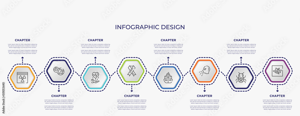 concept infographic template with 8 step or option. included hazmat ...