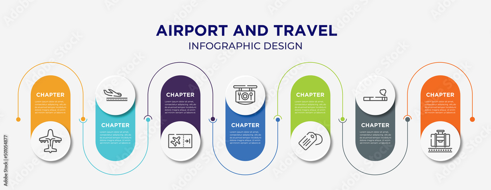 airport and travel concept infographic design template. included ...
