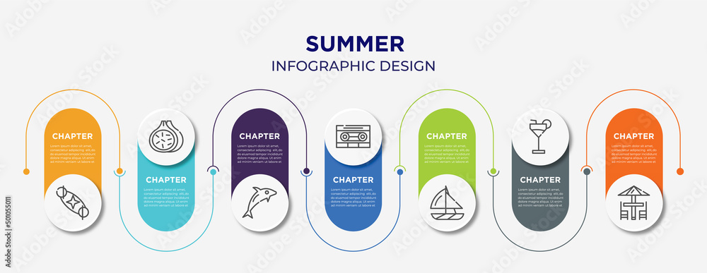 summer concept infographic design template. included solstice, fig ...