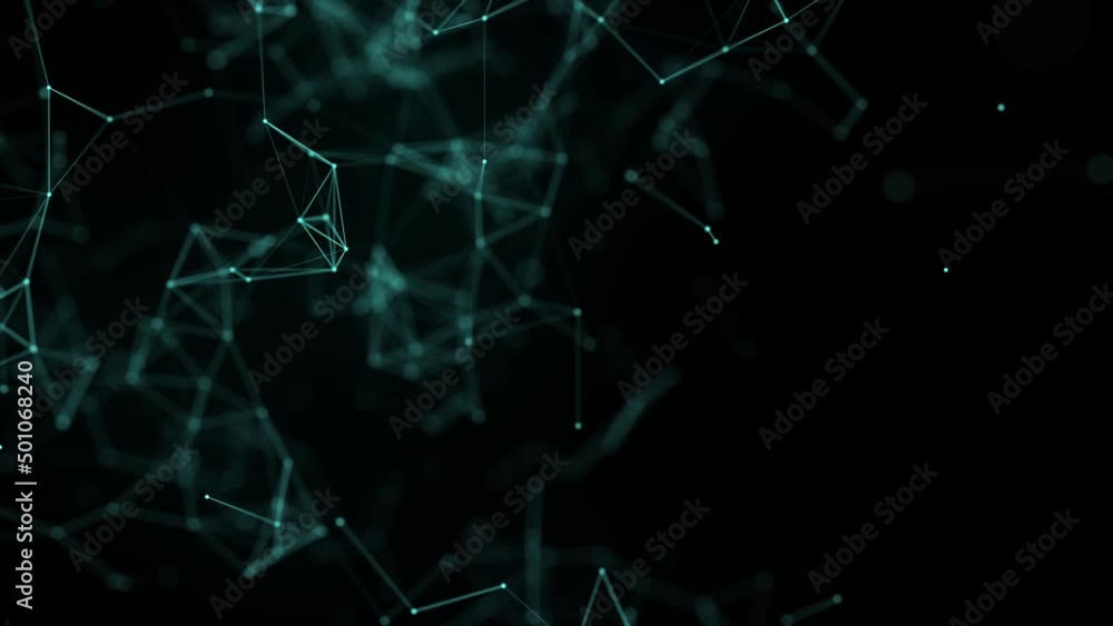 Network connection structure. Abstract green background with moving ...