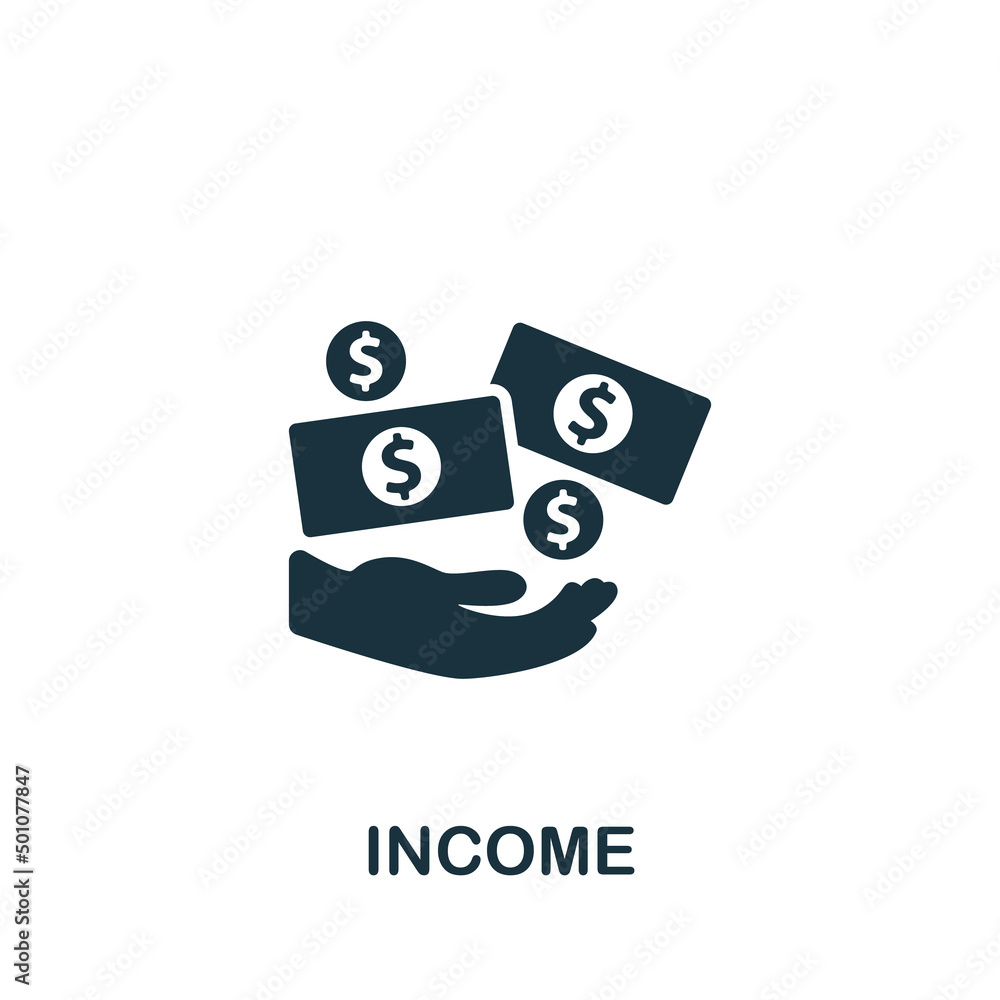 Income icon. Monochrome simple Banking icon for templates, web design ...
