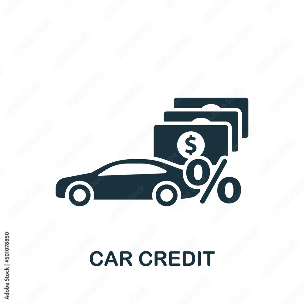 Car Credit icon. Monochrome simple Banking icon for templates, web ...