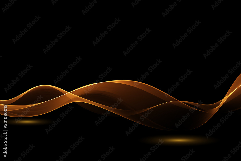 Shiny golden wave design element. Abstract background gold glitters ...