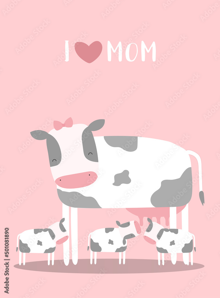 Set of cute animal design for happy Mothers Day card,poster,template ...